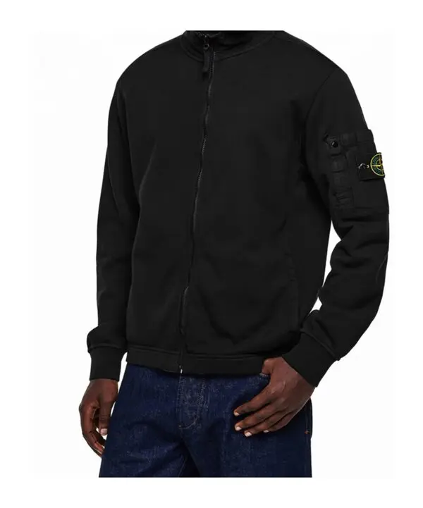 Stone Island Logo Zip-up Sweatshirt