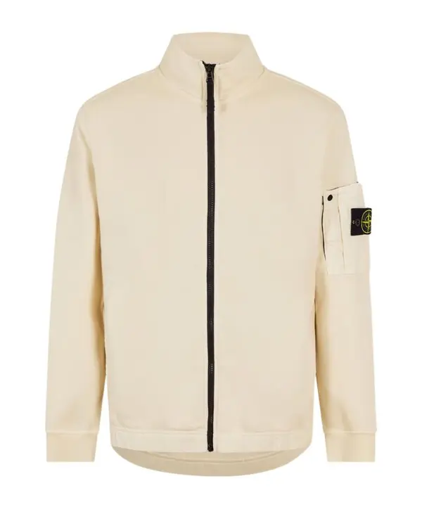 Stone Island Logo Zip-up Sweatshirt