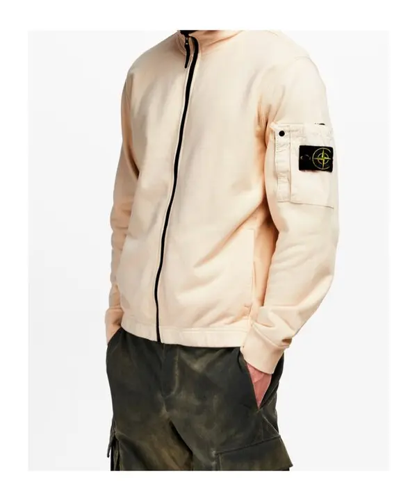 Stone Island Logo Zip-up Sweatshirt