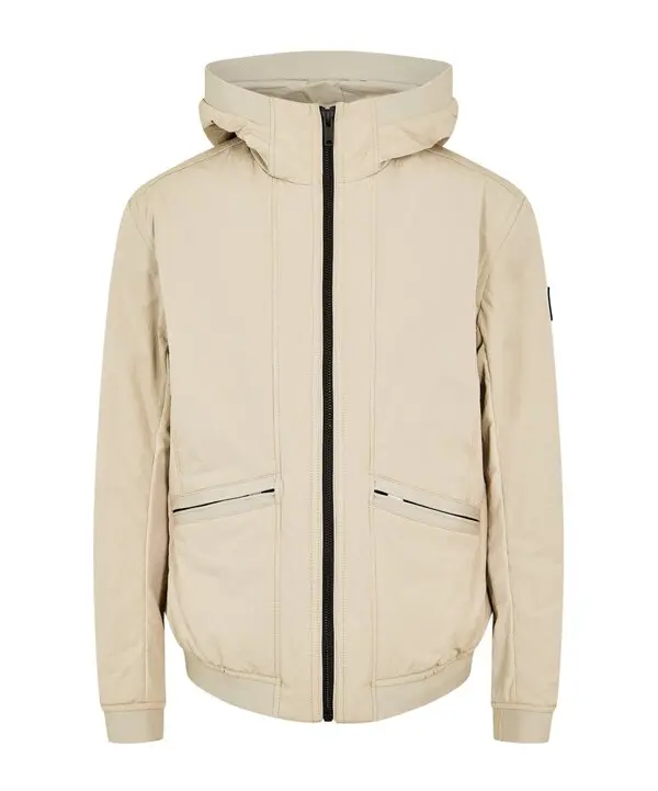 Hugo Boss Zip-up Softshell Jacket With Hood