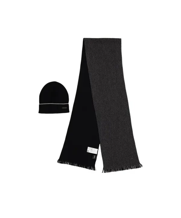 Hugo Boss Litalo Set Midweight Scarf - Black