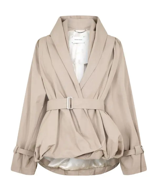 Magda Butrym Khaki Lapel Belted Jacket