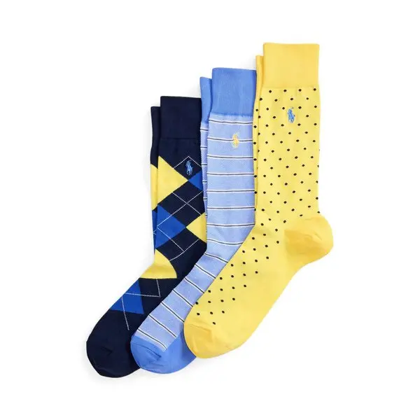 Polo Ralph Lauren 3 Pack Oxford Crew Socks - Yellow