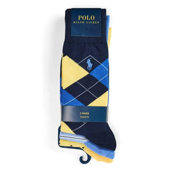 Polo Ralph Lauren 3 Pack Oxford Crew Socks - Yellow