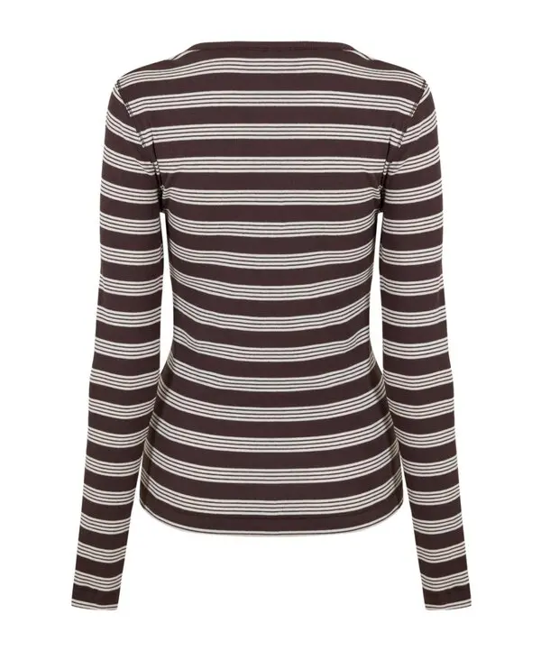 GANNI Striped Long Sleeve T-shirt