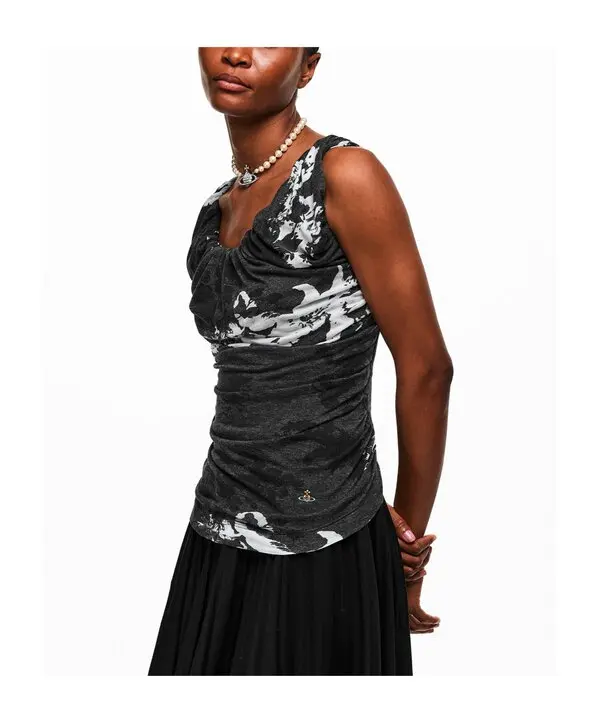 VIVIENNE WESTWOOD Sleeveless Ruched Floral Top