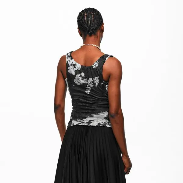 VIVIENNE WESTWOOD Sleeveless Ruched Floral Top