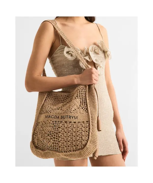 Magda Butrym Crochet Tote Bag - Brown