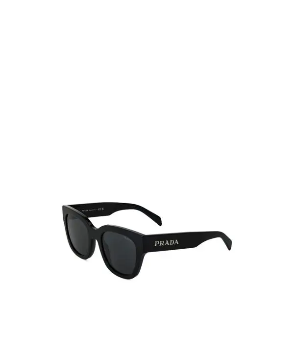 Prada Cat-eye Sunglasses With Silver Brand Lettering - Black