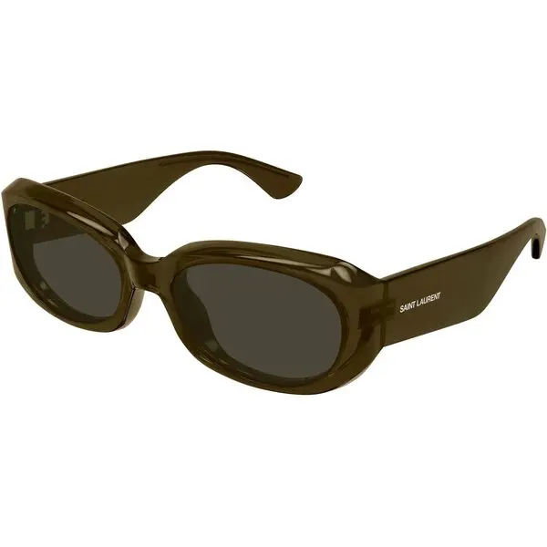 Saint Laurent Oval Sunglasses With Logo Detail