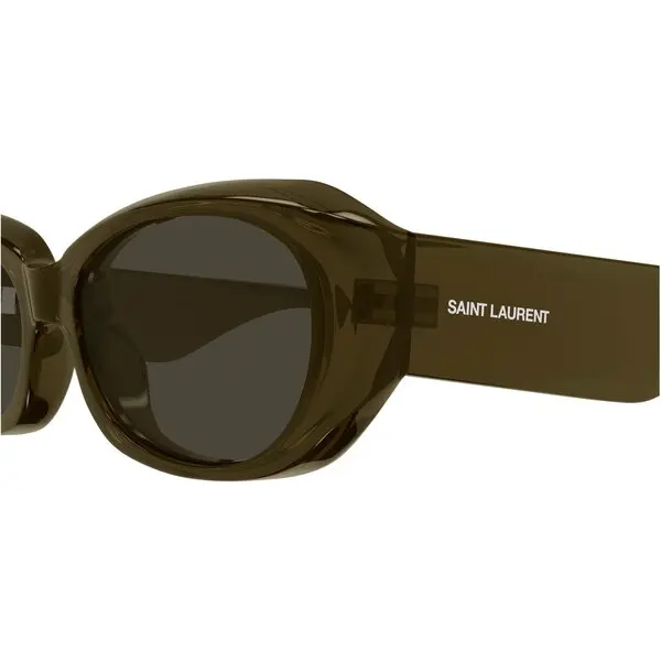 Saint Laurent Oval Sunglasses With Logo Detail