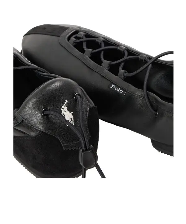 Polo Ralph Lauren Lace Up Ballet Flats - Black