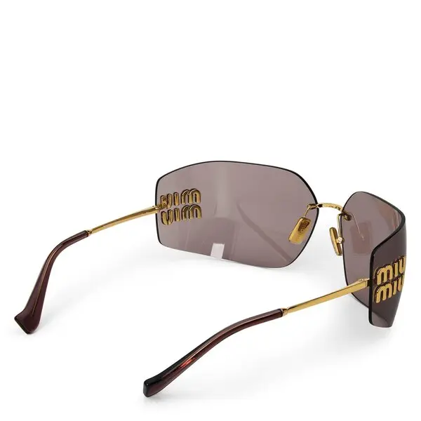 Miu Miu Logo Detail Rimless Sunglasses