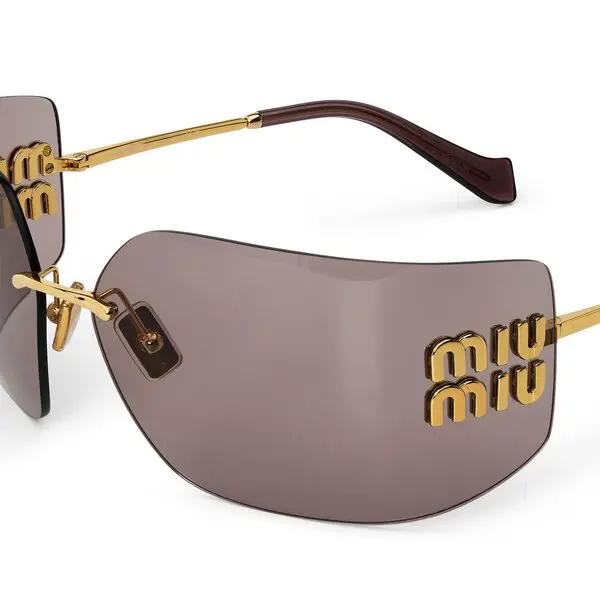 Miu Miu Logo Detail Rimless Sunglasses