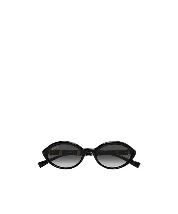 Gucci Oval Sunglasses With Logo Detail - Black