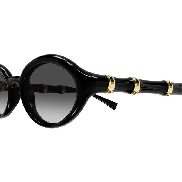 Gucci Oval Sunglasses With Logo Detail - Black