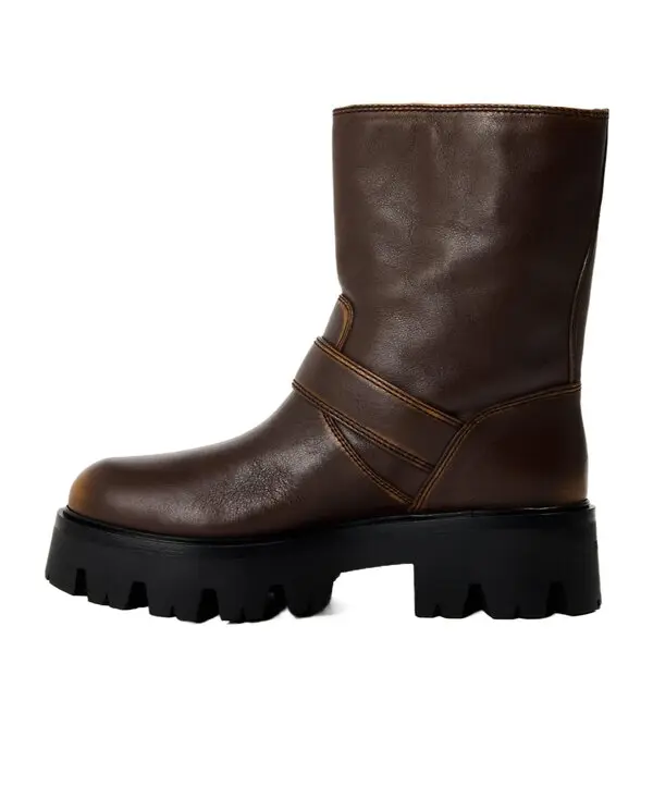 Prada Biker Boots With Buckle Detail