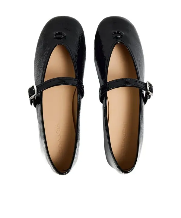 COACH Patent Leather Mary Jane Flats
