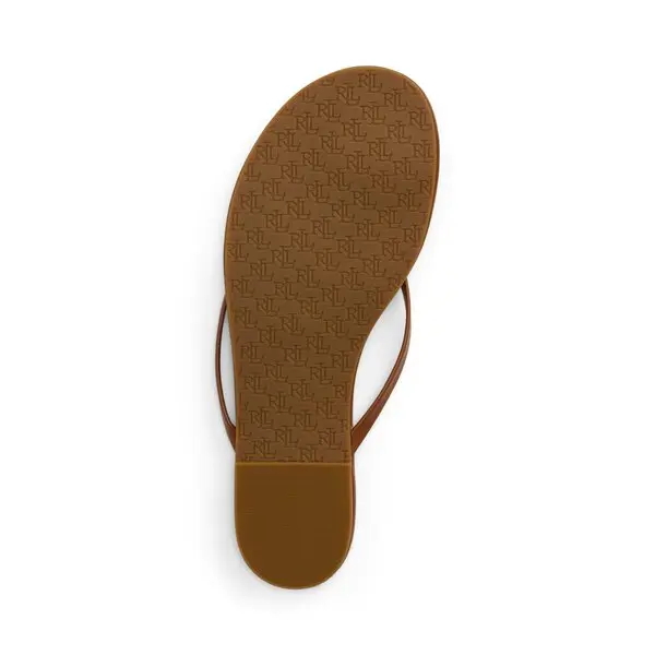 Ralph Lauren Open Toe Logo Detail Flat Sandals