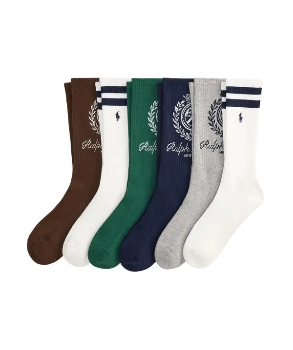 Polo Ralph Lauren 6 Pack Crest Crew Socks