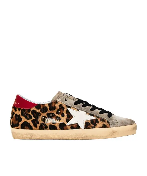 GOLDEN GOOSE Leopard Print Leather Sneakers - Nude