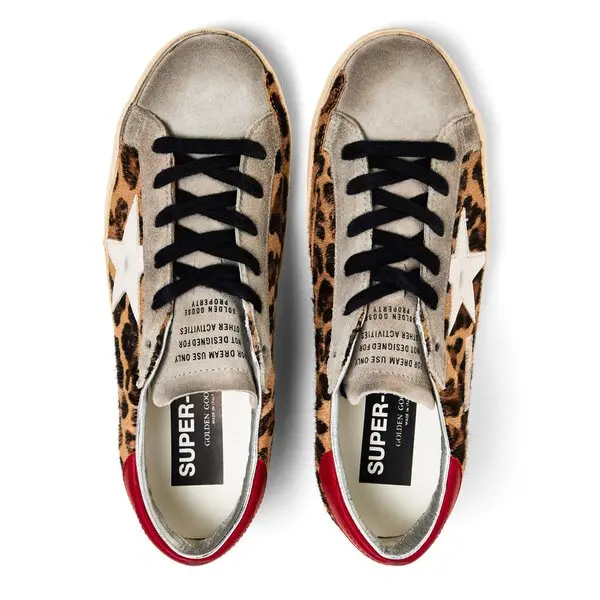 GOLDEN GOOSE Leopard Print Leather Sneakers