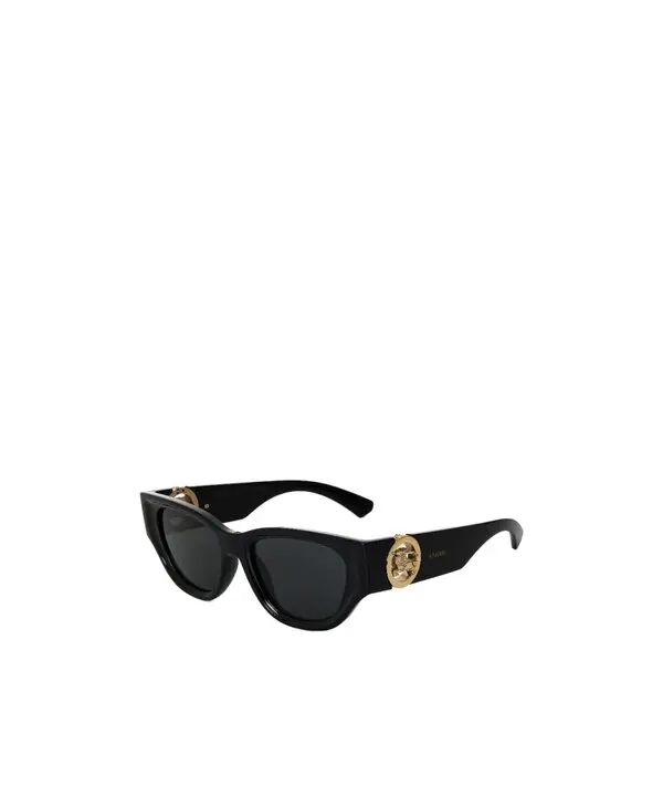 Burberry Square Frame Sunglasses With Gold Tone Embellishment - Black