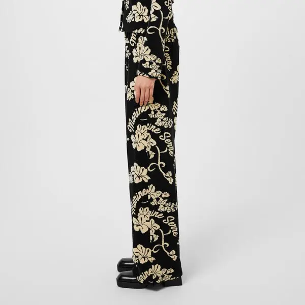 MARINE SERRE Printed Wide Leg Pants