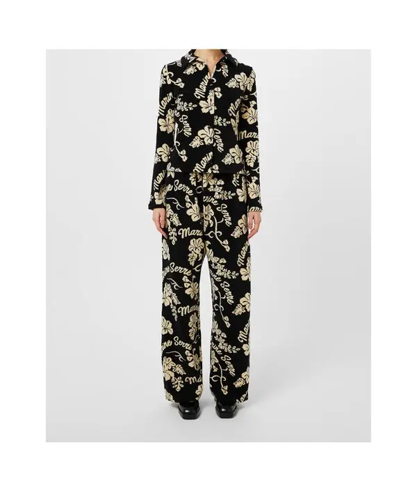 MARINE SERRE Printed Wide Leg Pants