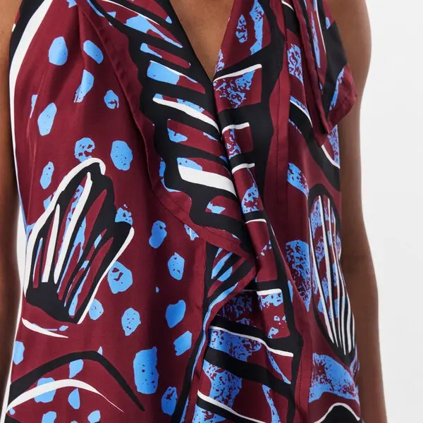 Bottega Veneta Fish Silk Twill Top - Red