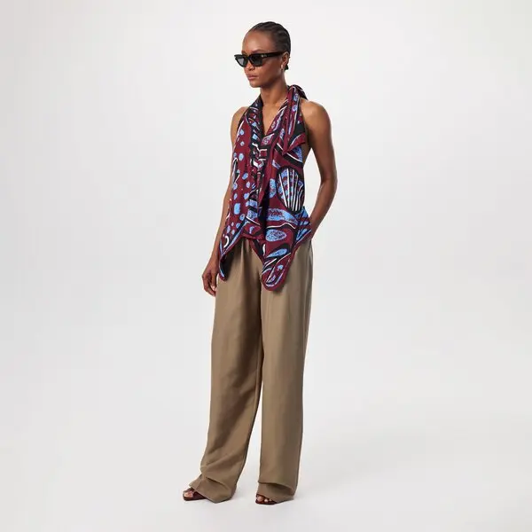 Bottega Veneta Fish Silk Twill Top - Red