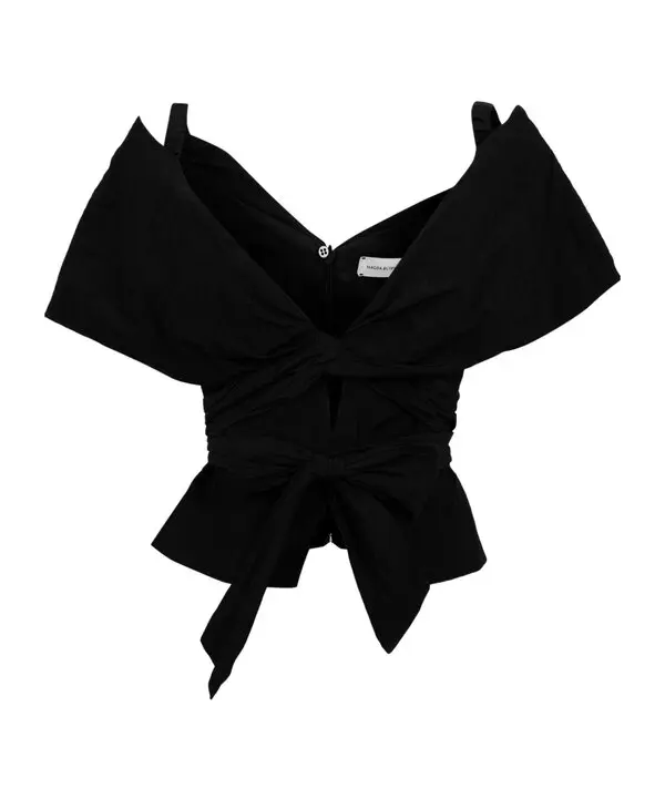 Magda Butrym Off-the-shoulder Short Sleeve Bow Detailed Blouse
