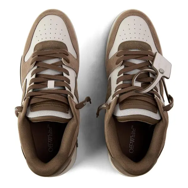 Off-White Suede And Leather Low Top Casual Sneakers - Brown