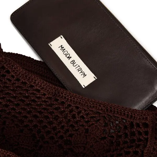 Magda Butrym Woven Crochet Tote Bag - Brown