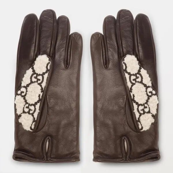 Gucci Monogrammed Leather Gloves