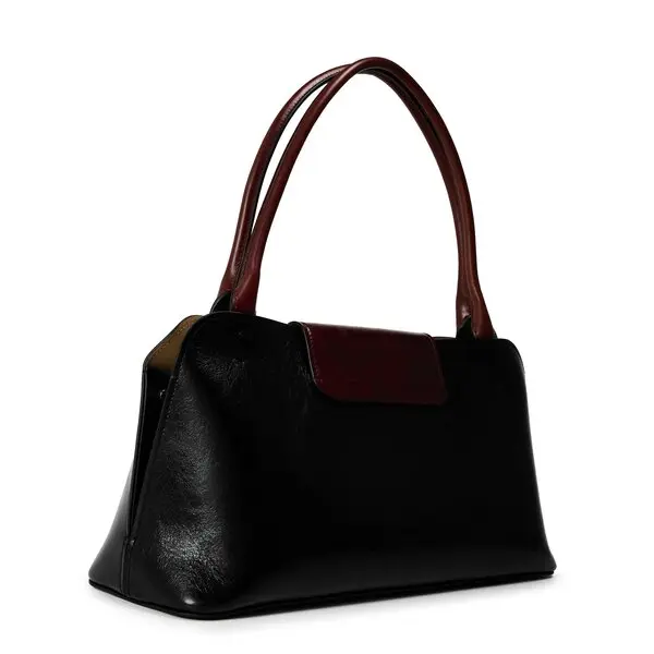 Versace Shoulder Bag With Clasp Closure - Black