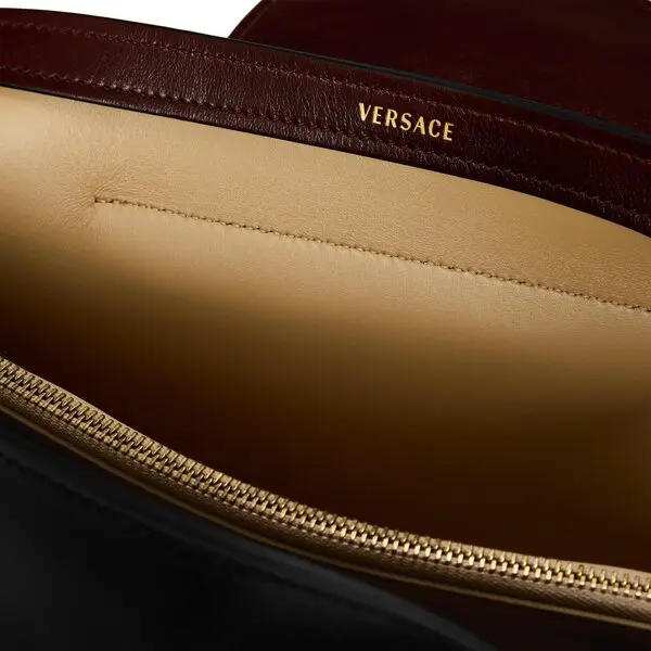 Versace Shoulder Bag With Clasp Closure - Black