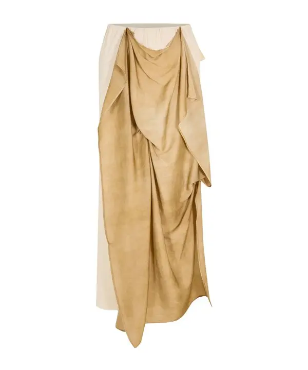 UMA WANG Draped Pleated Maxi Skirt