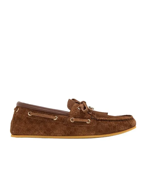 Gucci Vintage Suede Boat Shoes - Brown