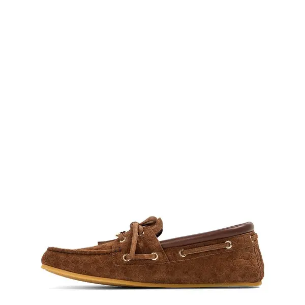 Gucci Vintage Suede Boat Shoes - Brown