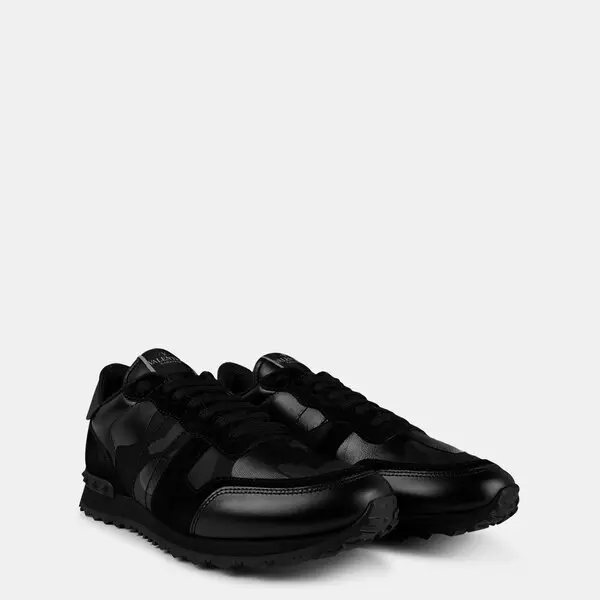 Valentino Garavani Camouflage Sneakers With Studded Heel Detail