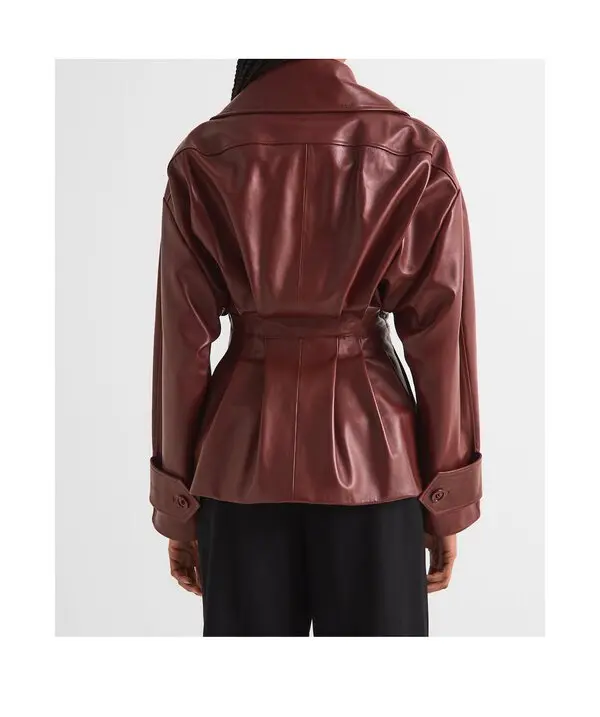Balenciaga Leather Jacket - Red