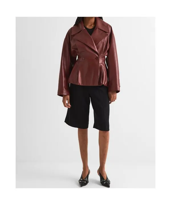 Balenciaga Leather Jacket - Red