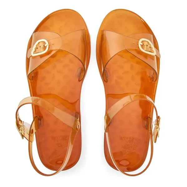 ANCIENT GREEK SANDALS Flat Buckled Jelly Sandals