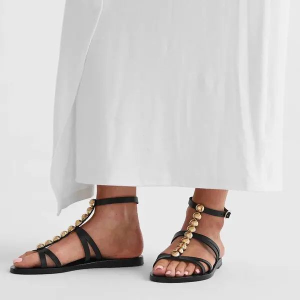 ANCIENT GREEK SANDALS Embellished Flat Sandals