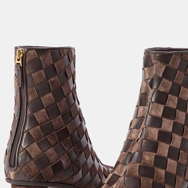 Bottega Veneta Woven Suede Ankle Boots