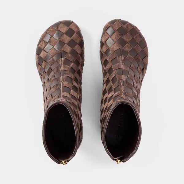 Bottega Veneta Woven Suede Ankle Boots
