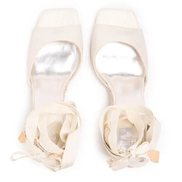 CastaÑer Wedge Espadrille Sandals With Ribbon Fastening