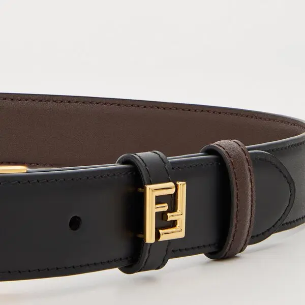 Fendi Reversible Leather Belt With Ff Monogram