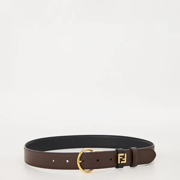 Fendi Reversible Leather Belt With Ff Monogram